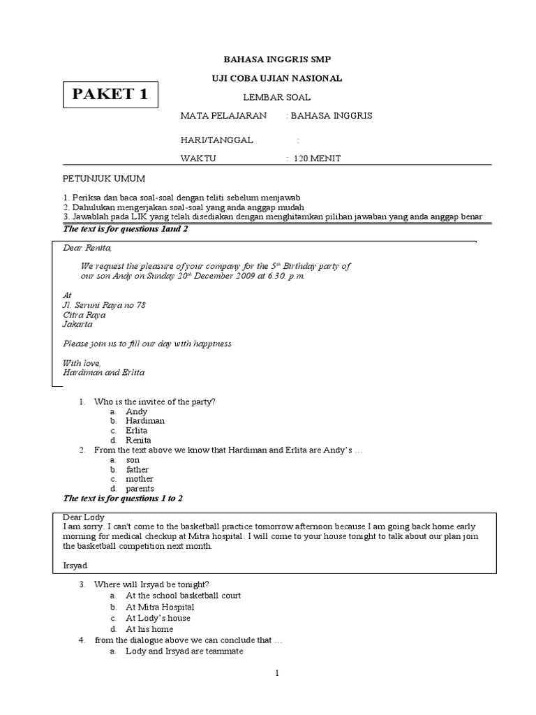 Concise Summary Of English Exam Practice Test For Junior High School