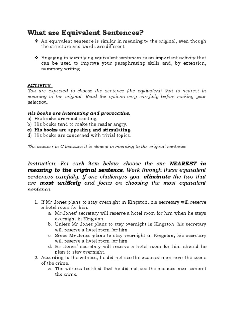 Equivalent Sentences Grammar | PDF | Prison | Law Enforcement