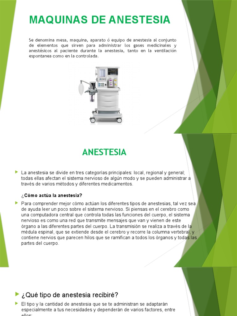 Tipos y Funcionamiento de Anestesia | PDF | Anestesia | Medicina