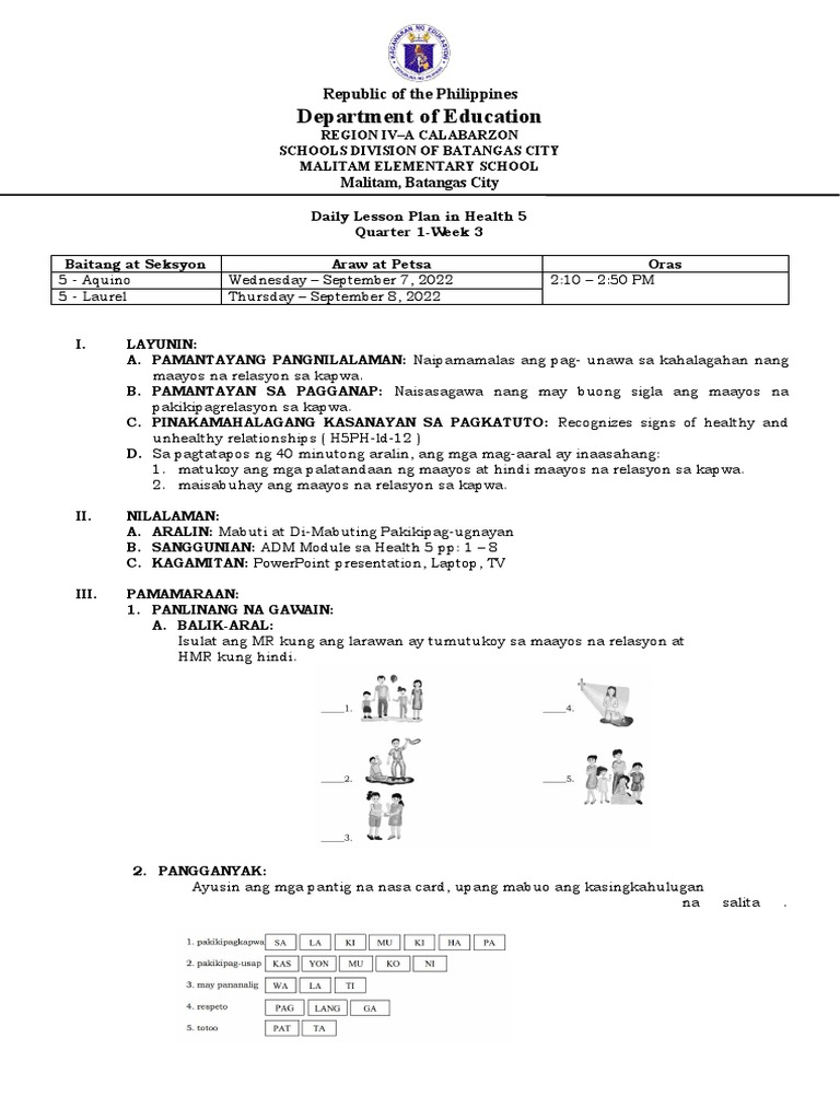 DLP - Q1 - W3 - Health - 5 | PDF