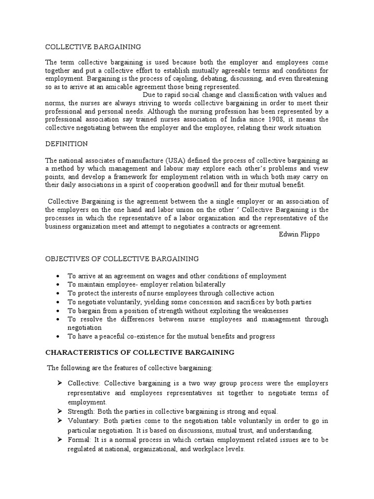 Collective Bargaining | PDF | Employment | Collective Bargaining
