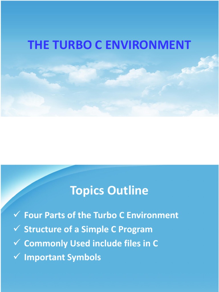 The Turbo C Environment | PDF | Keyboard Shortcut | Menu (Computing)
