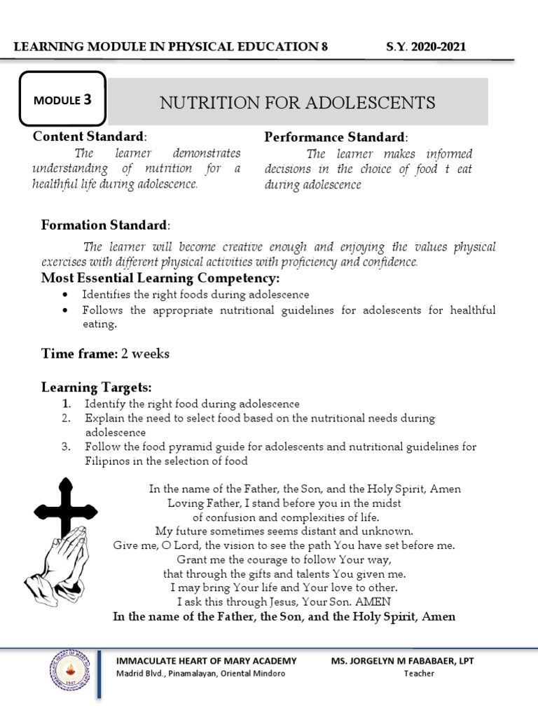 Module 3 Health 7 | PDF | Nutrients | Human Nutrition