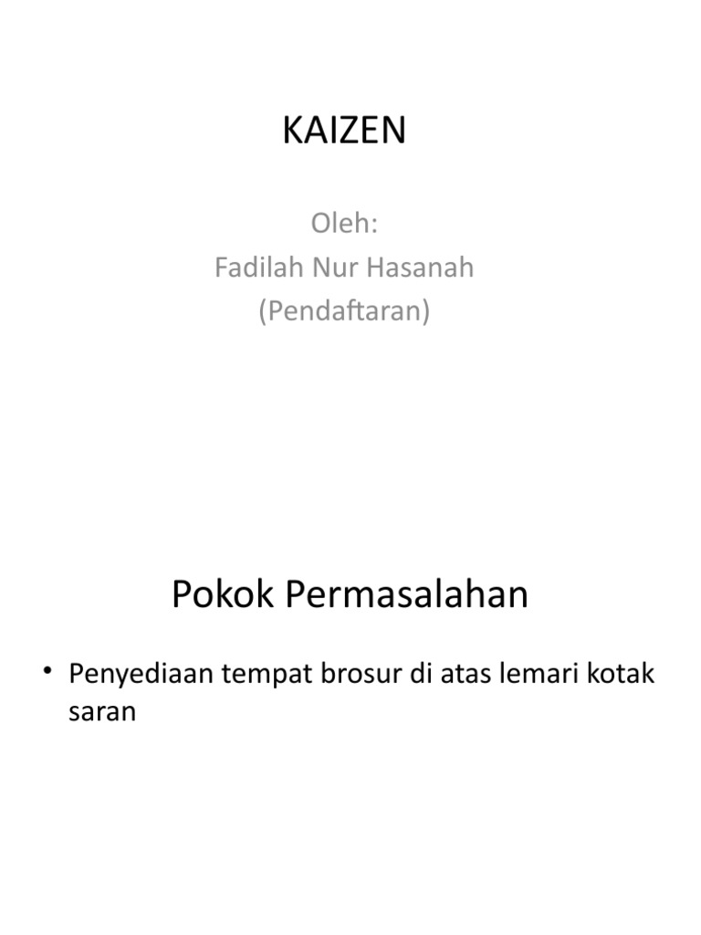 Kaizen 2 | PDF | Karier & Perkembangan
