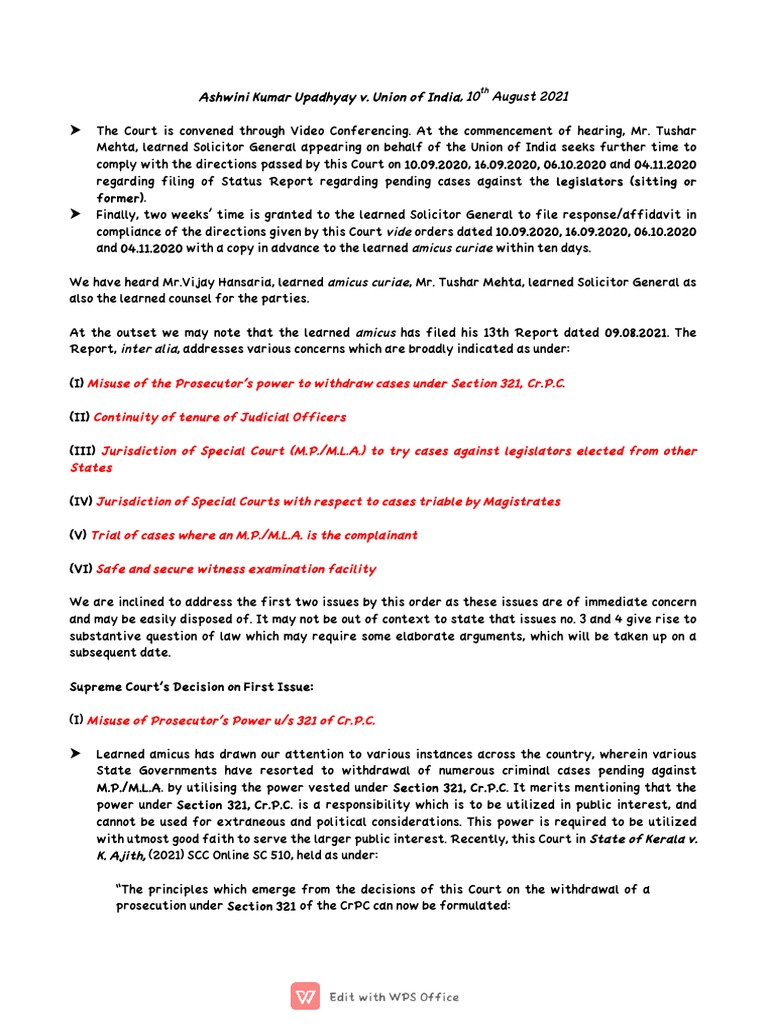 Ashwini Kumar V Union of India | PDF Ashwini Kumar V Union of India | PDF