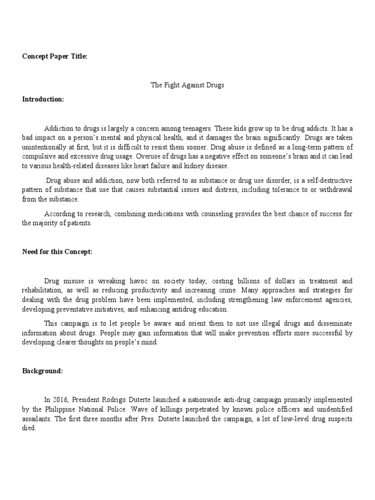 Concept Paper | PDF | Substance Abuse | Health Sciences