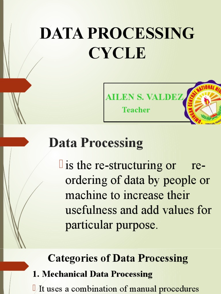 Data Processing Cycle Pdf