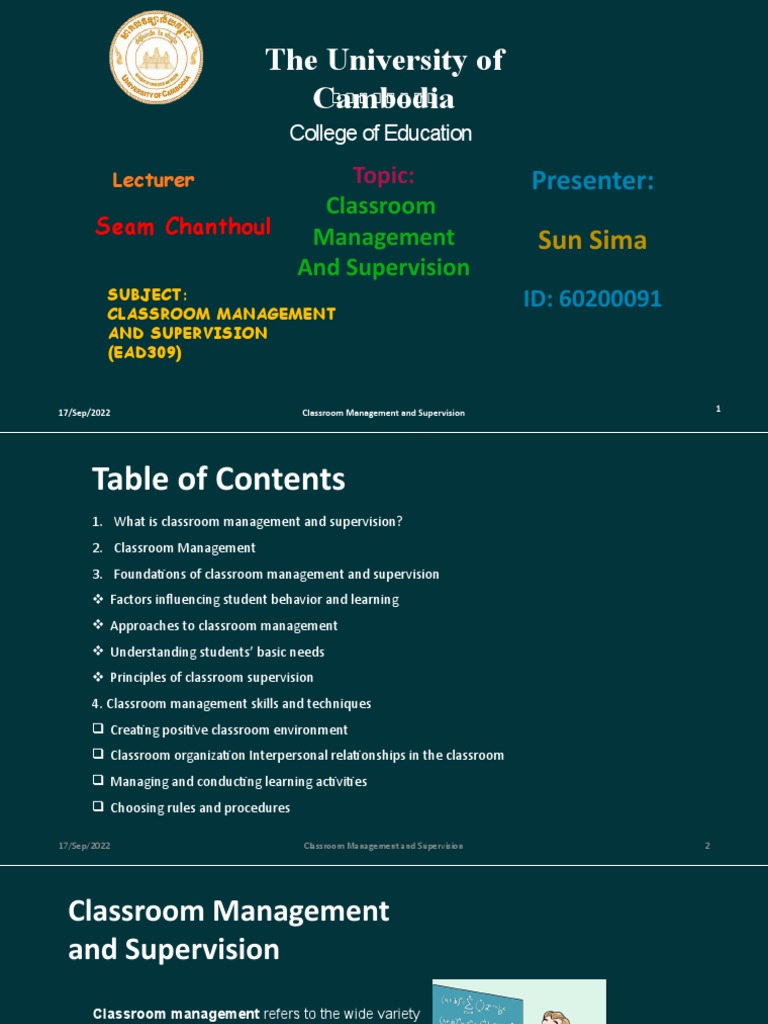 Classroom Management and Supervision | PDF | Classroom Management | Classroom