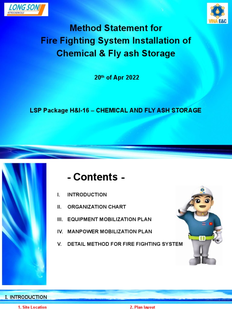 Presentation - Method Statement For Fire Fighting System 20.04.22 | PDF ...