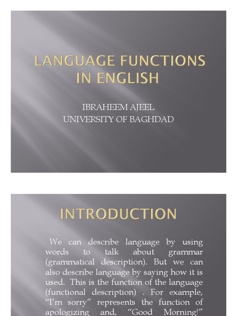 1 - Functions - in - English - Language | PDF | Syntax | Linguistic ...