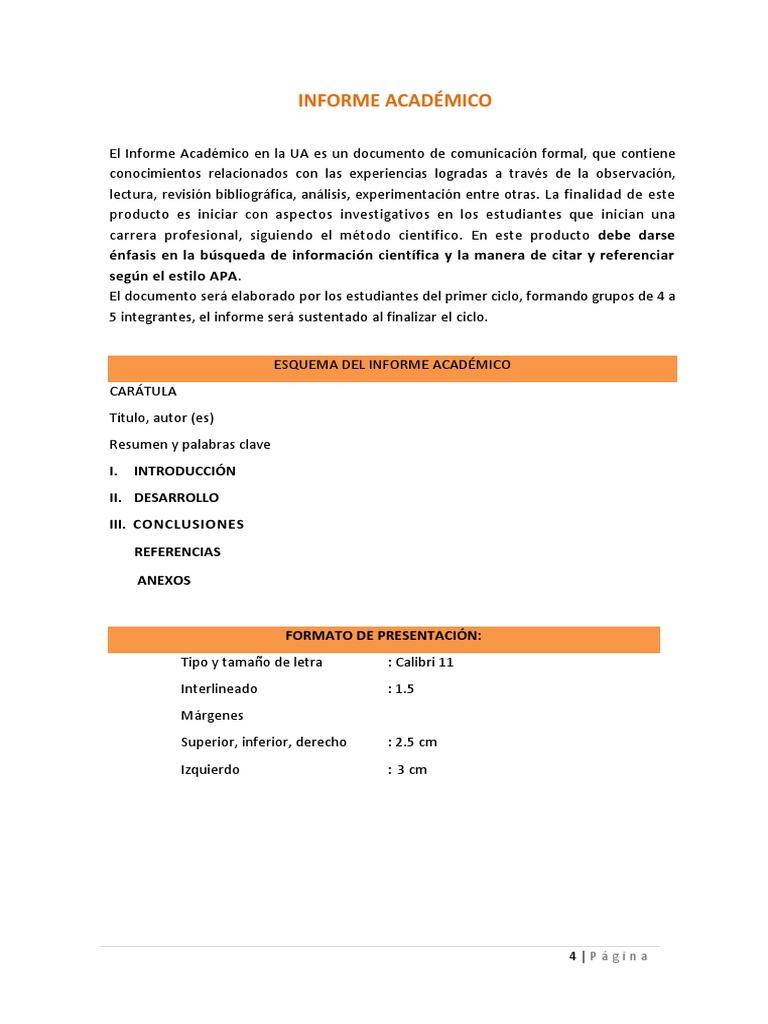 Informe Académico | PDF | Citación | Estilo apa