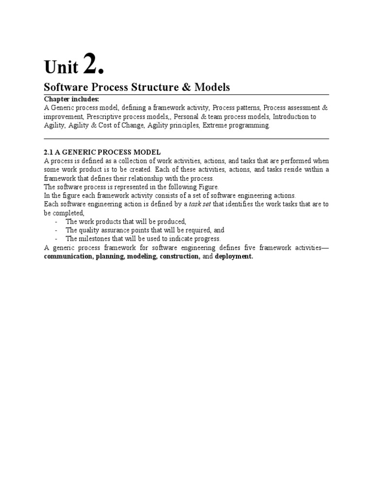 Unit II Software Process Structure & Models | PDF | Software Prototyping | Agile Software ...