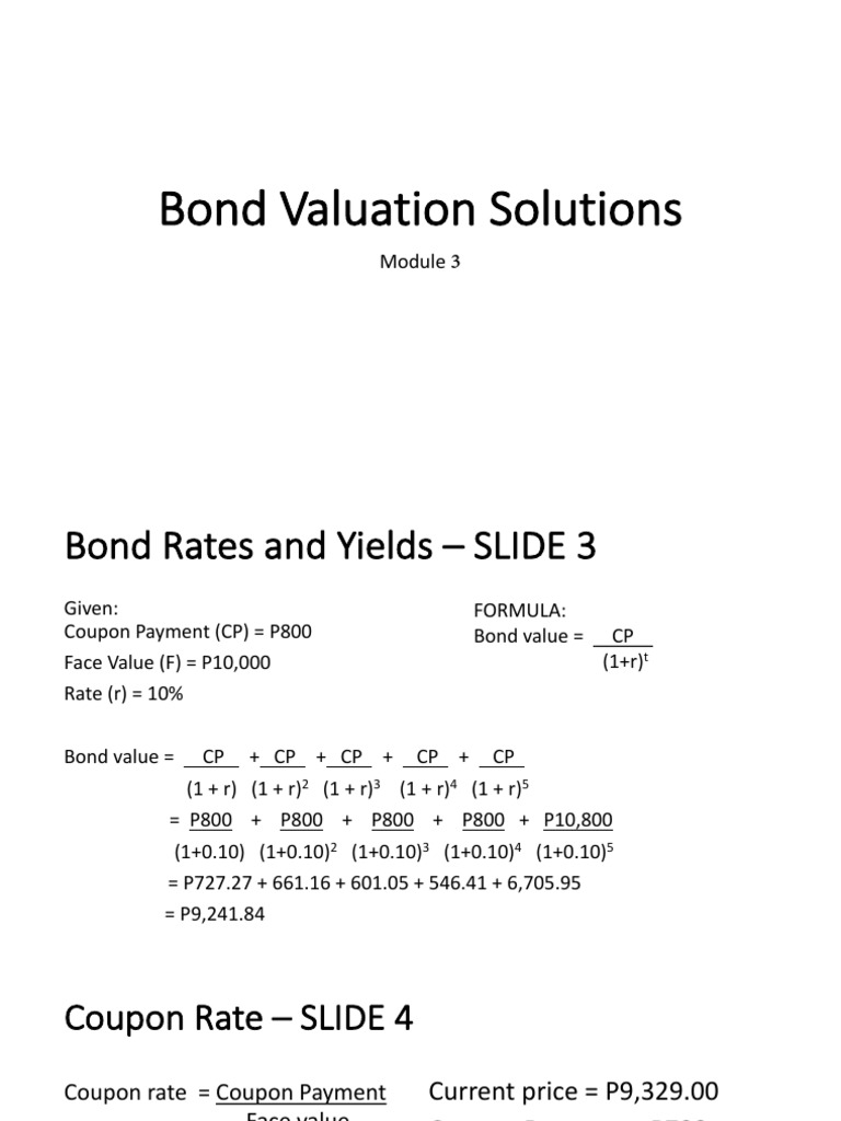 Module 3 Computation | PDF | Bond Market | Bonds (Finance)