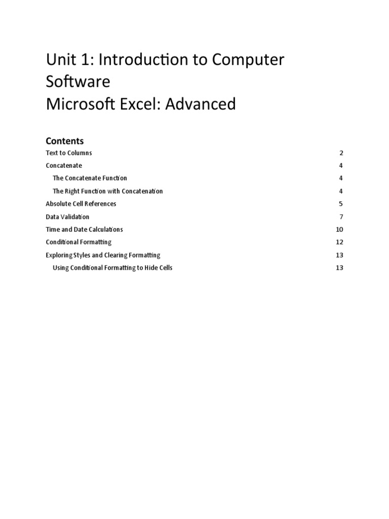 Unit 1 - ICS | PDF | Microsoft Excel | Spreadsheet