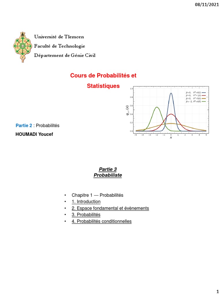 Cours de Probabilités et Statistiques | PDF | Théorie des probabilités ...
