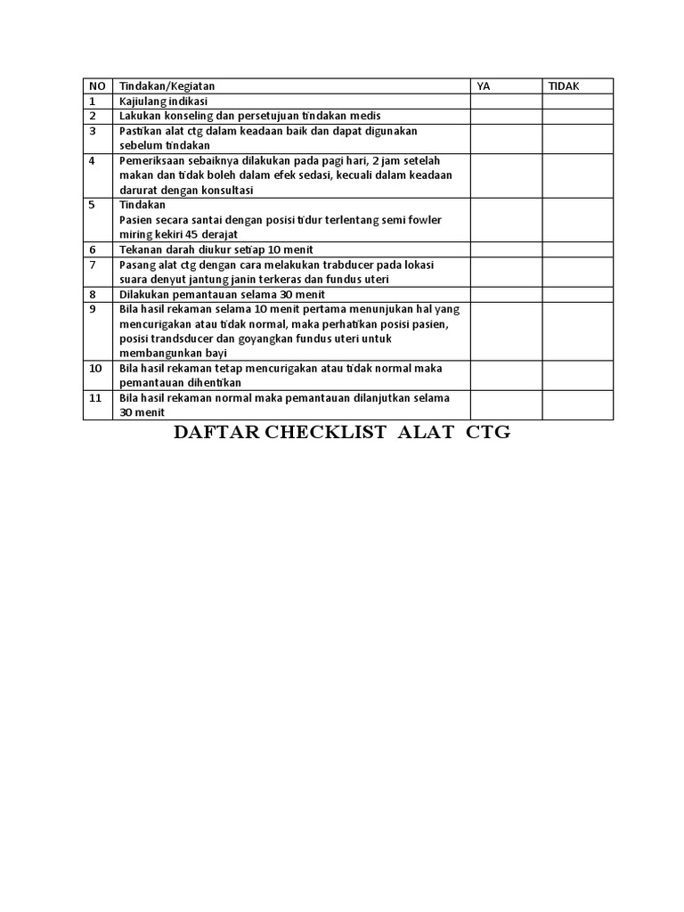 Panduan Penggunaan Alat CTG | PDF