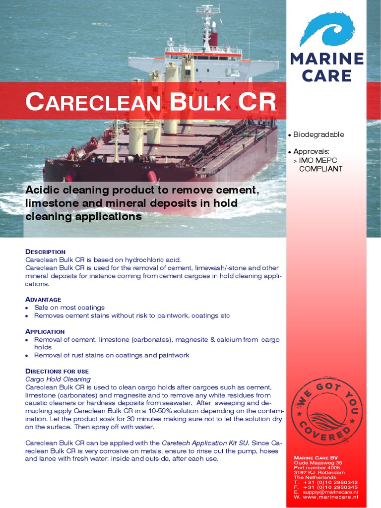 PDS Careclean Bulk CR | PDF | Cement | Limestone