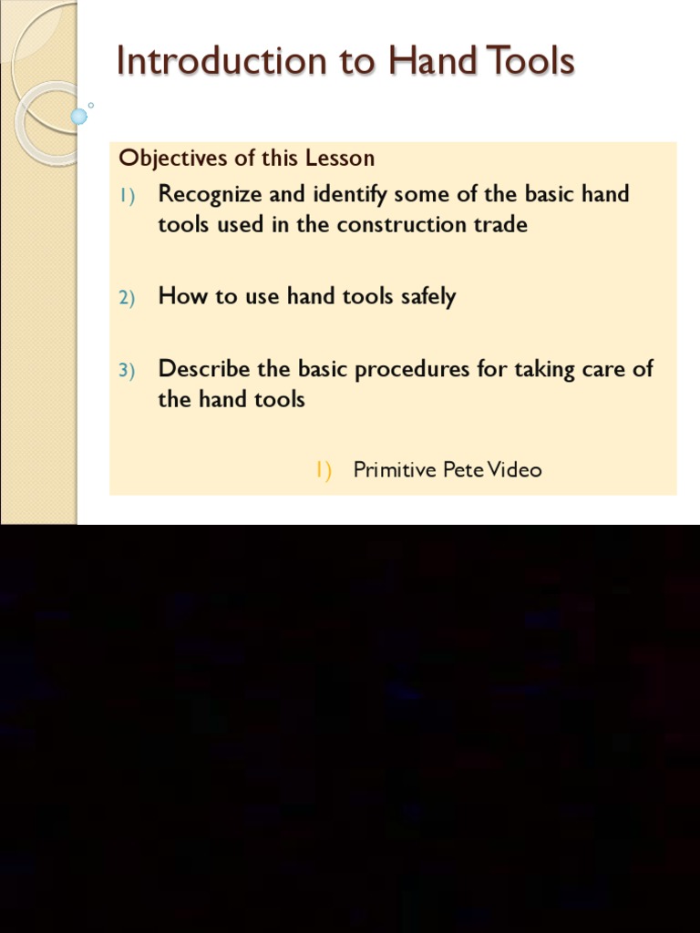 Introduction to Hand Tools and Safety | PDF | Hammer | Screw