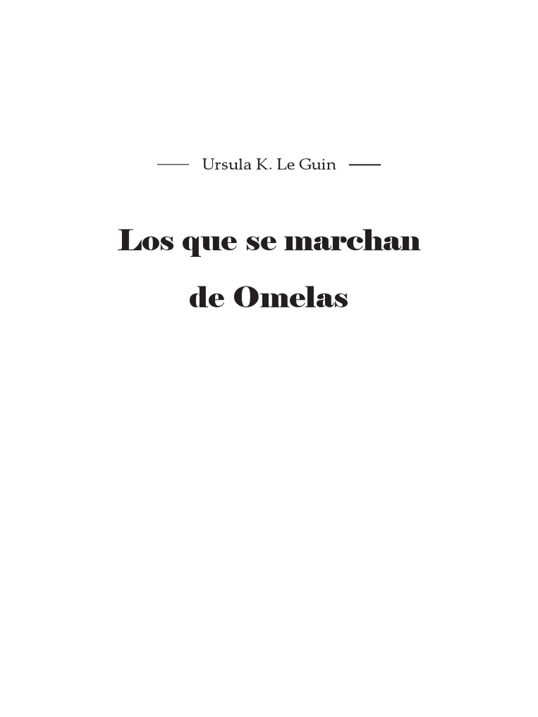 Los Que Se Marchan de Omelas | PDF | Felicidad