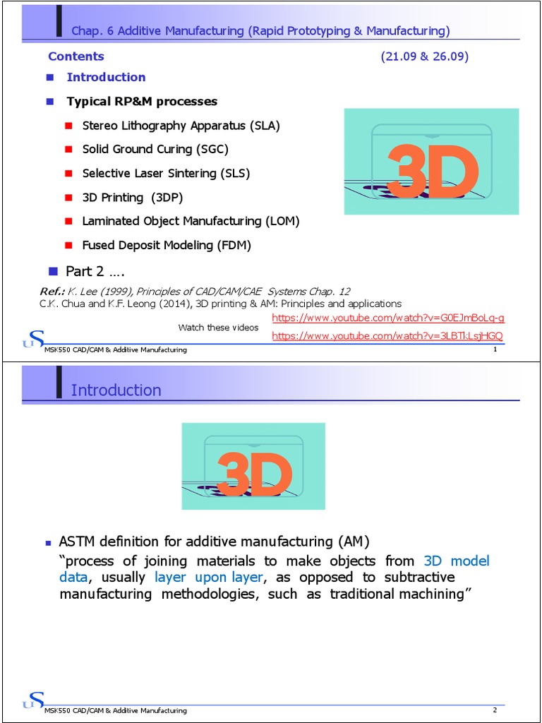 Chap 6 Additive Manufacturing | PDF | 3 D Printing | Secondary Sector ...