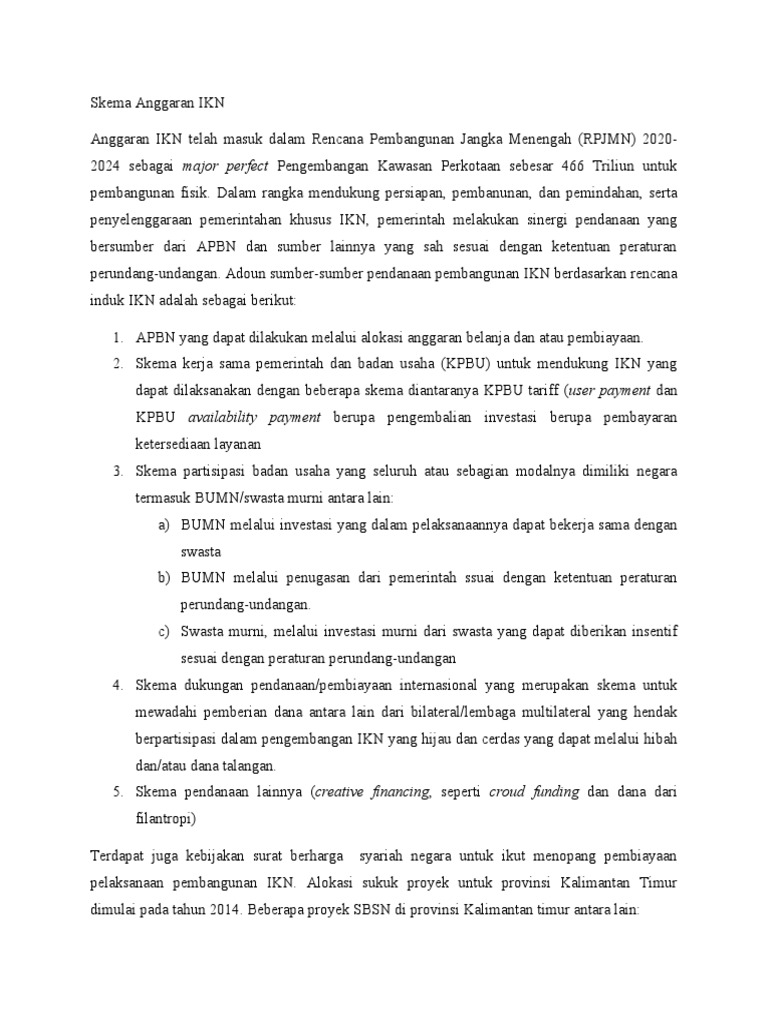 Skema Anggaran Dan Mitigasi IKN | PDF