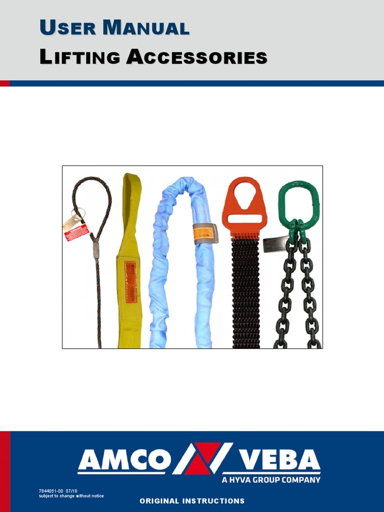 AV UM Lifting-Accessories-AV EN 7844051-00 A5 2018-07 | PDF | Crane (Machine) | Elevator
