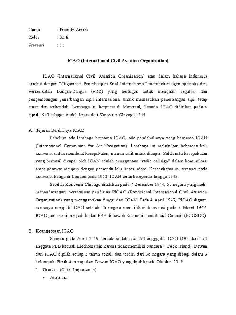Sejarah ICAO | PDF