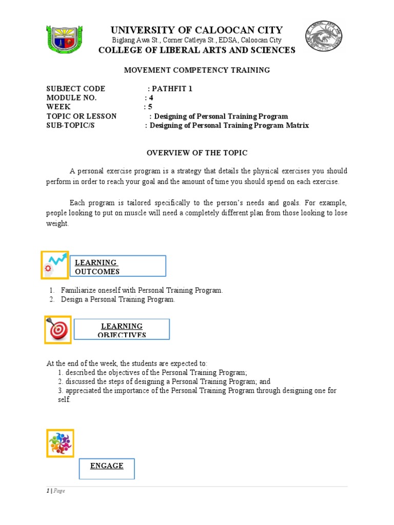 Pathfit 1 Module 4 Week 5 | PDF | Physical Fitness | Weight Training