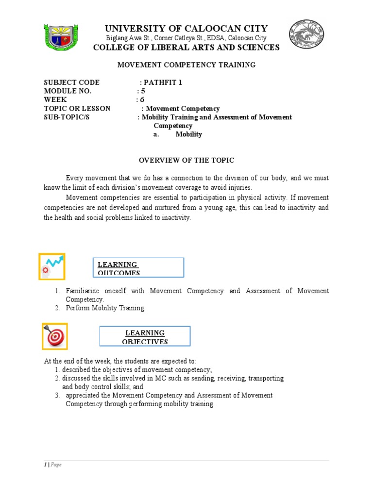 Pathfit 1 Module 5 Week 6. | PDF | Physical Fitness | Flexibility (Anatomy)