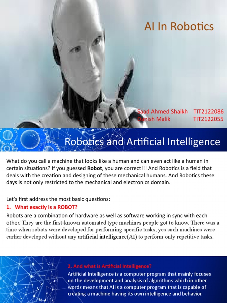 AI in Robotics | PDF | Artificial Intelligence | Intelligence (AI) & Semantics