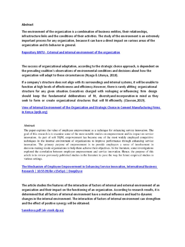 Internal Environment RRL | PDF | Logistics | Organizational Culture