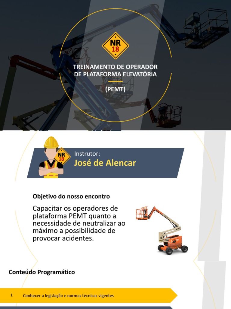 Treinamento Operador de PEMT-NR-18 | PDF | Resgate | Transporte