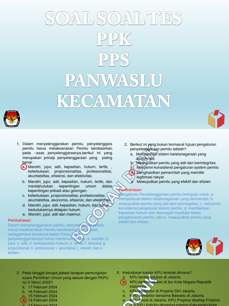 Soal PPK, PPS, Panwaslu1-100 | PDF