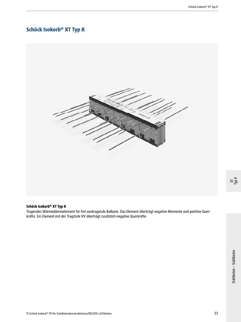 Teildokument Technische Information Schoeck Isokorb XT Typ K | PDF