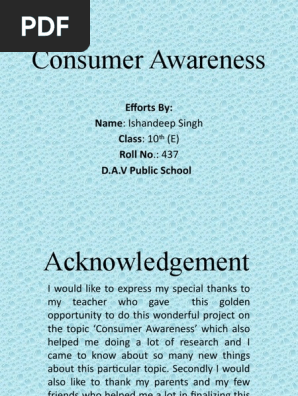 Consumer Awareness