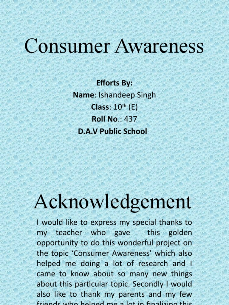 Consumer Awareness | PDF | Consumer Protection | Goods