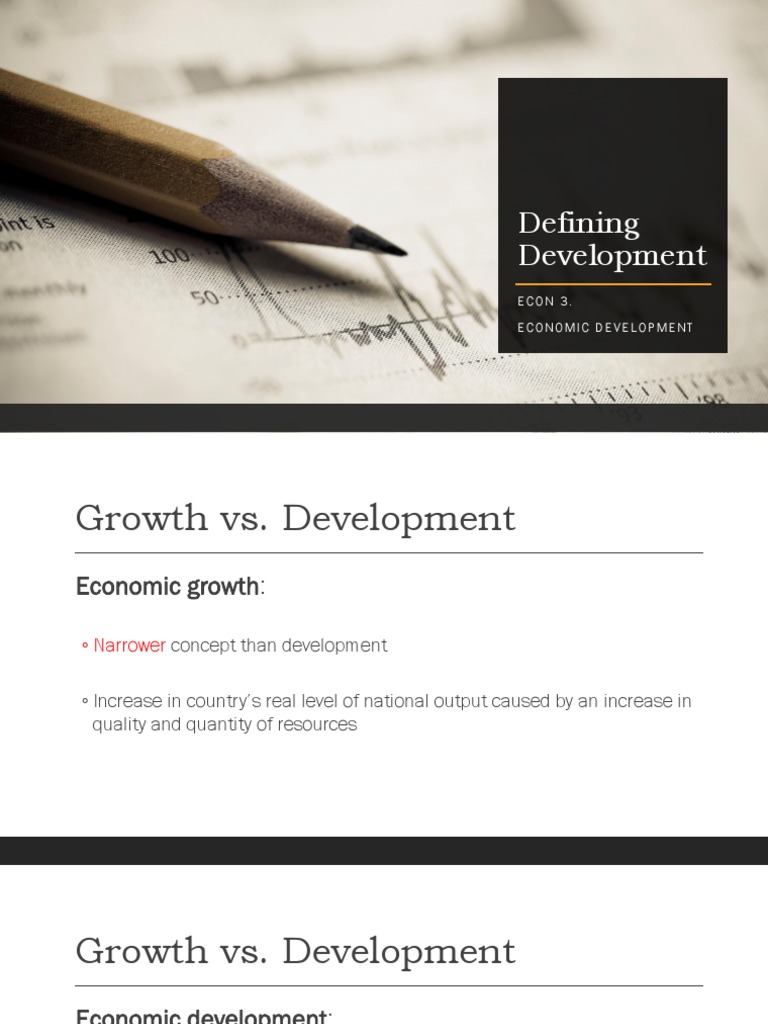 Lesson 1 - Defining Development | PDF | Economic Growth | Human ...