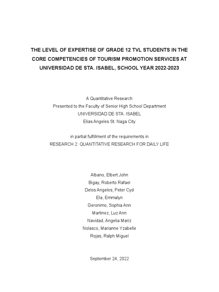 Draft of Quantitative Research | PDF | Tourism | Employment