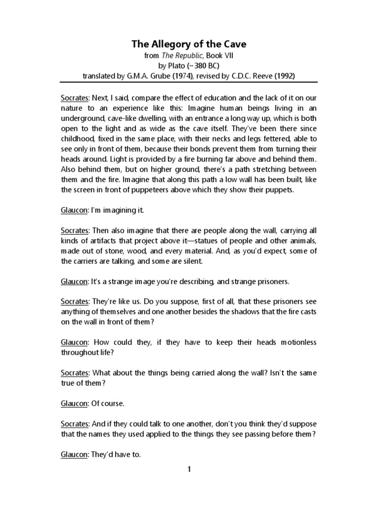 Plato's Allegory of The Cave | PDF