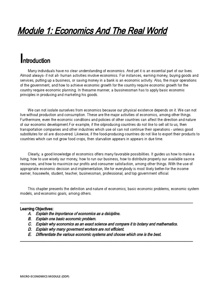 Micro Econ Module 1 2 | PDF | Economics | Capitalism