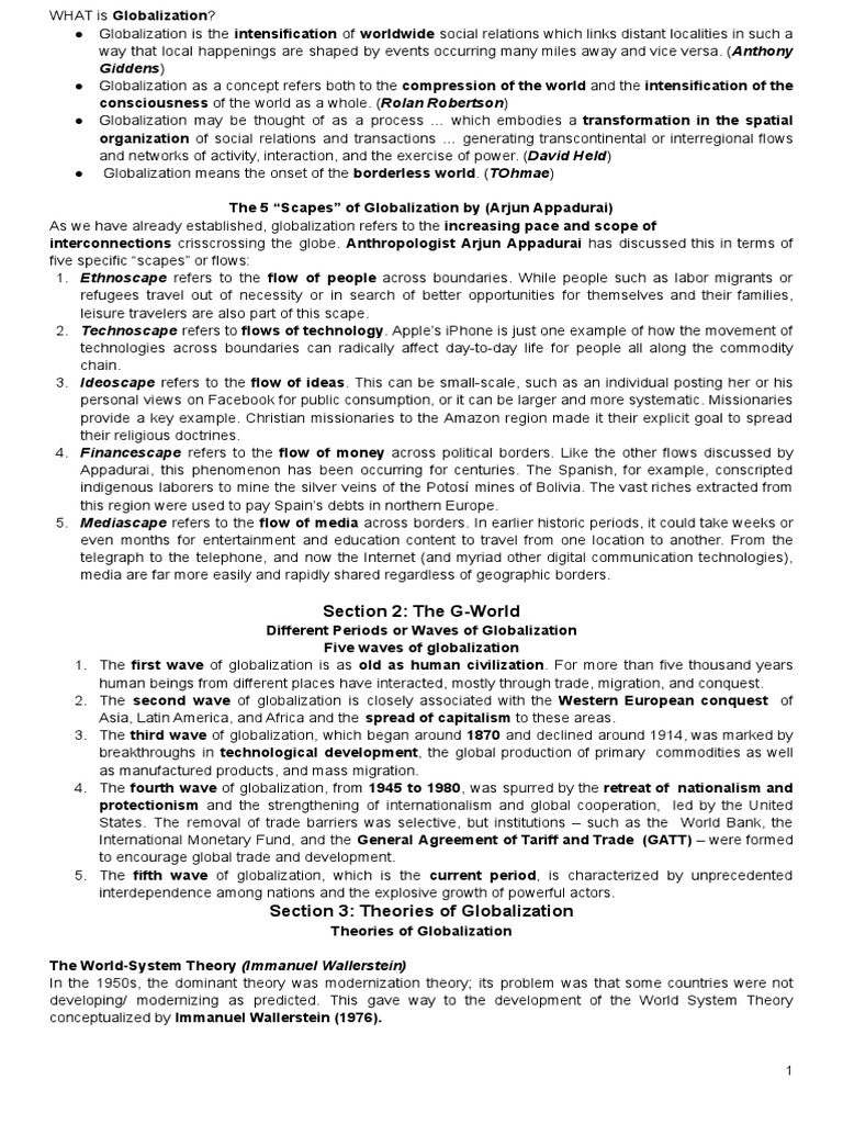 Ngec 3 Reviewer | PDF | World Systems Theory | Globalization
