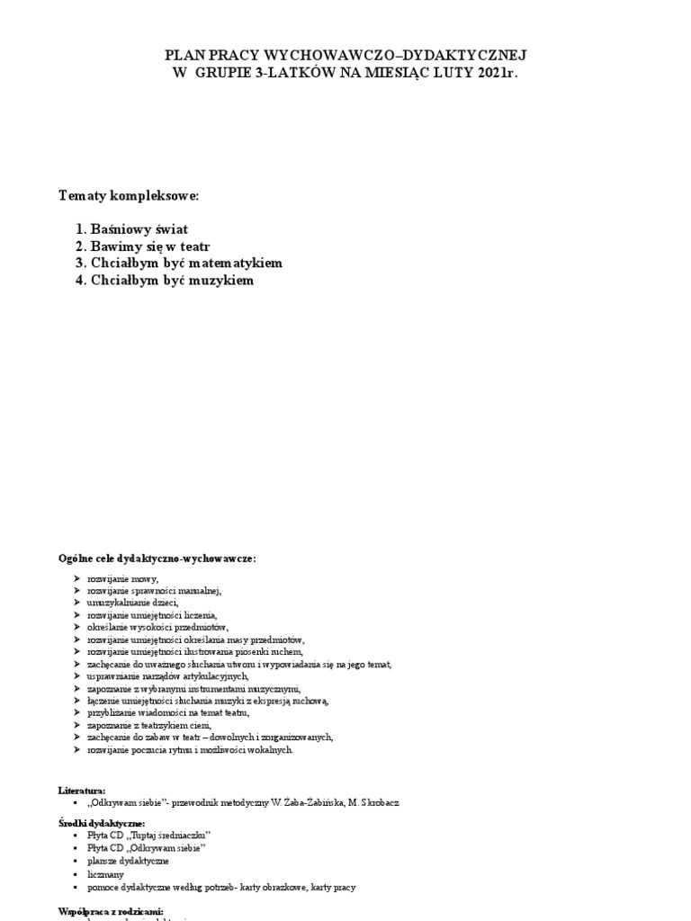 Plan Luty 2021 | PDF