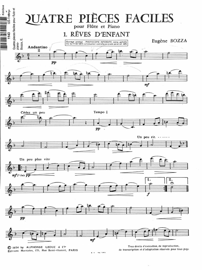 E. Bozza: 4 Pieces Faciles | PDF