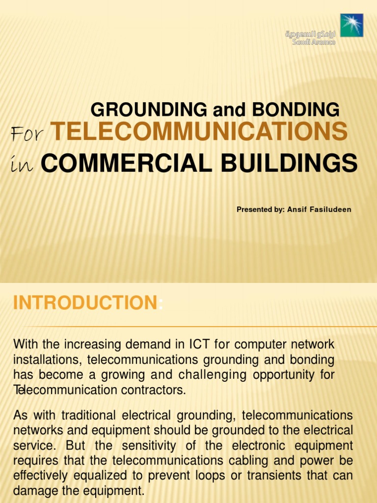 Telecom Grounding and Bonding Guide | PDF | Electricity | Electric Power