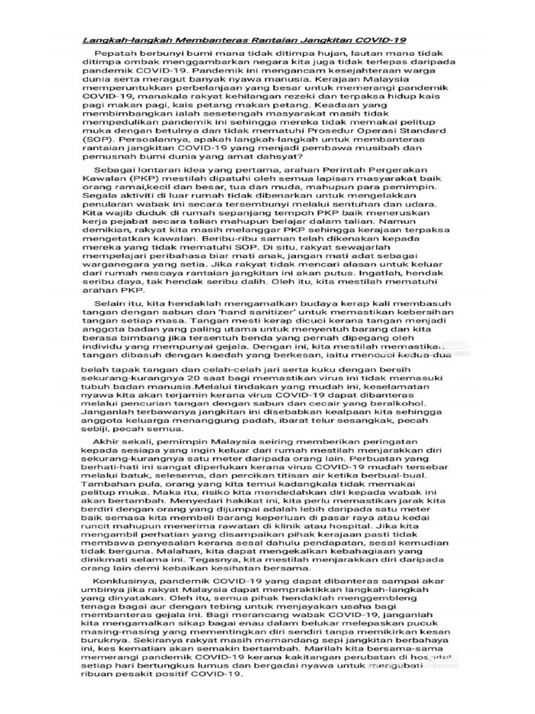 Contoh Karangan SPM 2021 | PDF