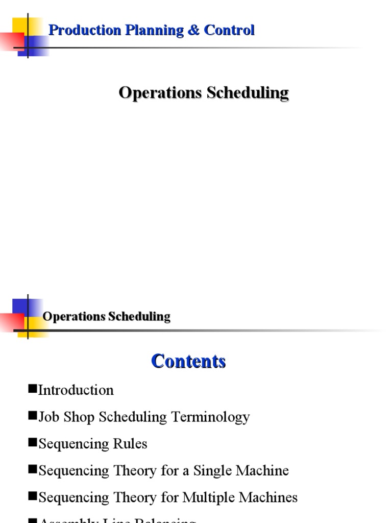 Production Scheduling Ppt1 Pdf Scheduling Computing Mathematics