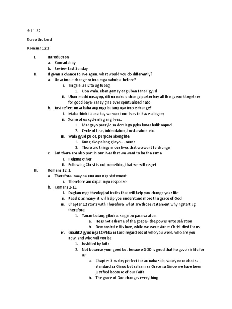 Offering Our Lives as Living Sacrifices: Responding to God's Mercy ...