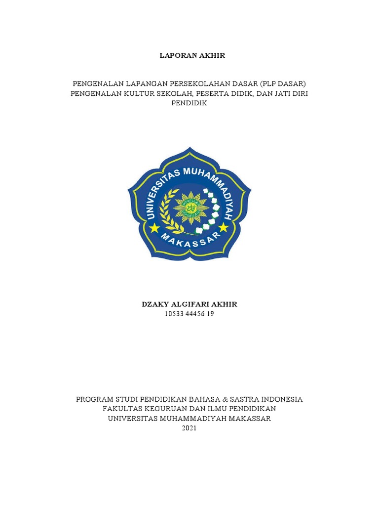 Format Laporan PLP Dasar Fkip | PDF