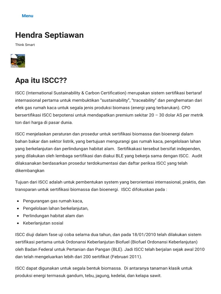 Pengenalan Sertifikasi ISCC | PDF