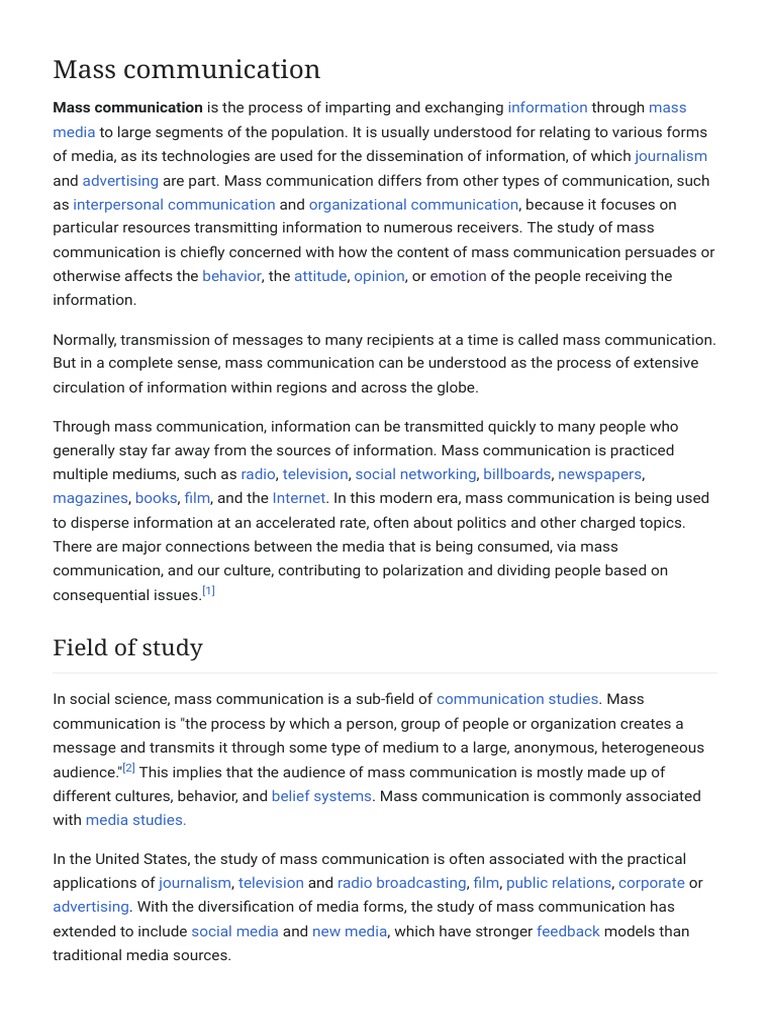 Mass Communication | PDF | Mass Media | Social Networking Service